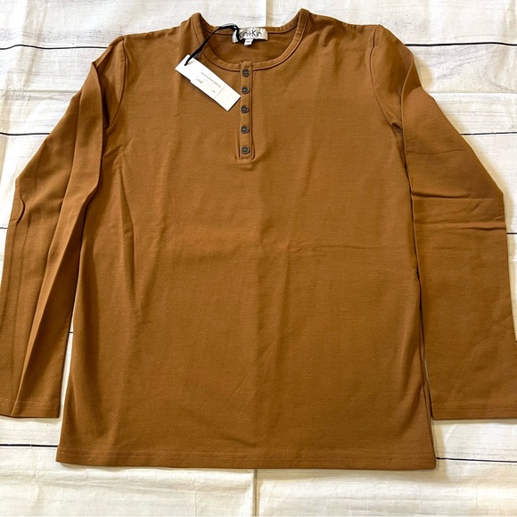 Kin + Kin | Shirts & Tops | Nwt Kin Kin Brown Henley Shirt | Poshmark